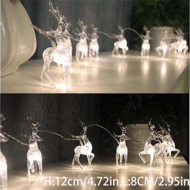 Deer LED String Reindeer Battery Operated Decor Lights – Christmas ...